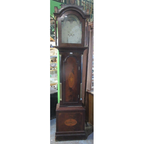 Elijah Davey, Yarmouth - Geo.111 inlaid mahogany longcase clock, 17in ...