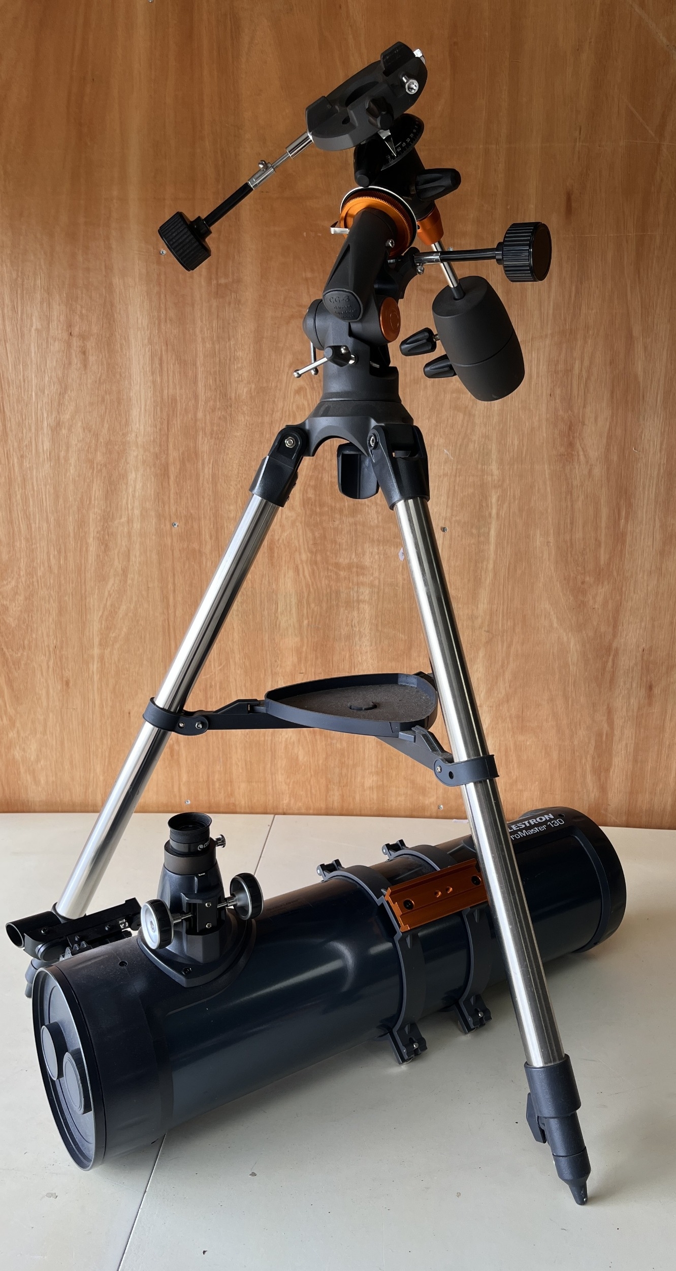 Celestron AstroMaster 130 telescope, with adjustable tripod stand ...