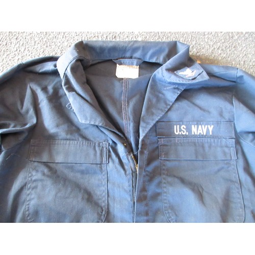 Two U.S. Navy overalls with royal Navy cap tallies, Royal Navy baseball ...