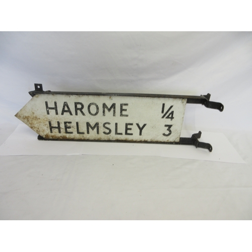 Harome 1/4, Helmsley 3, road sign, 73cm x 19cm Bradleys shipping POA ...