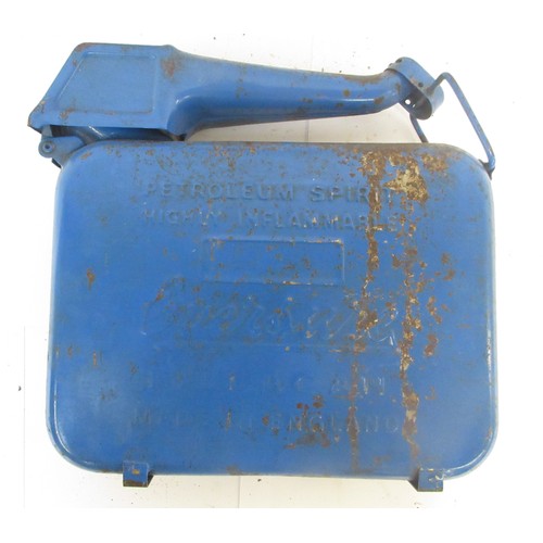 Vintage c.1950s classic Eversure Fillacan petrol fuel can in blue ...