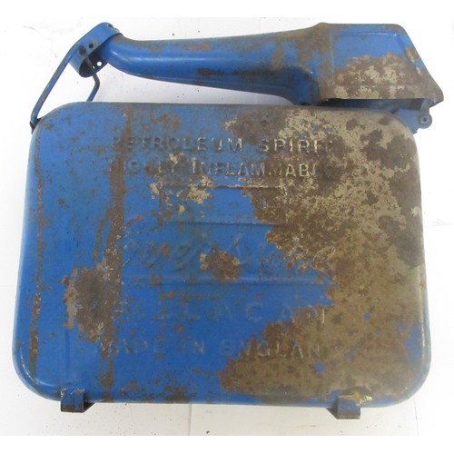 Vintage c.1950s classic Eversure Fillacan petrol fuel can in blue ...