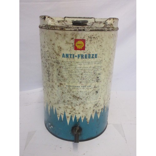 Shell Anti-Freeze oil drum, with carry handle and tap attachment ...