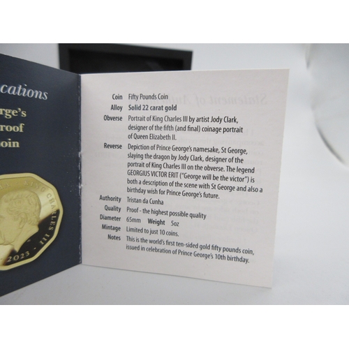 Hattons of London - 2023 Prince Georges 10th Birthday Proof Fifty ...