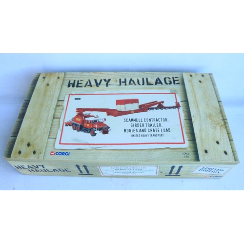 Two large limited edition 1/50 scale Corgi Heavy Haulage diecast truck ...