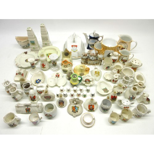 Collection of early 20th Century crested ware and lucky white heather ...