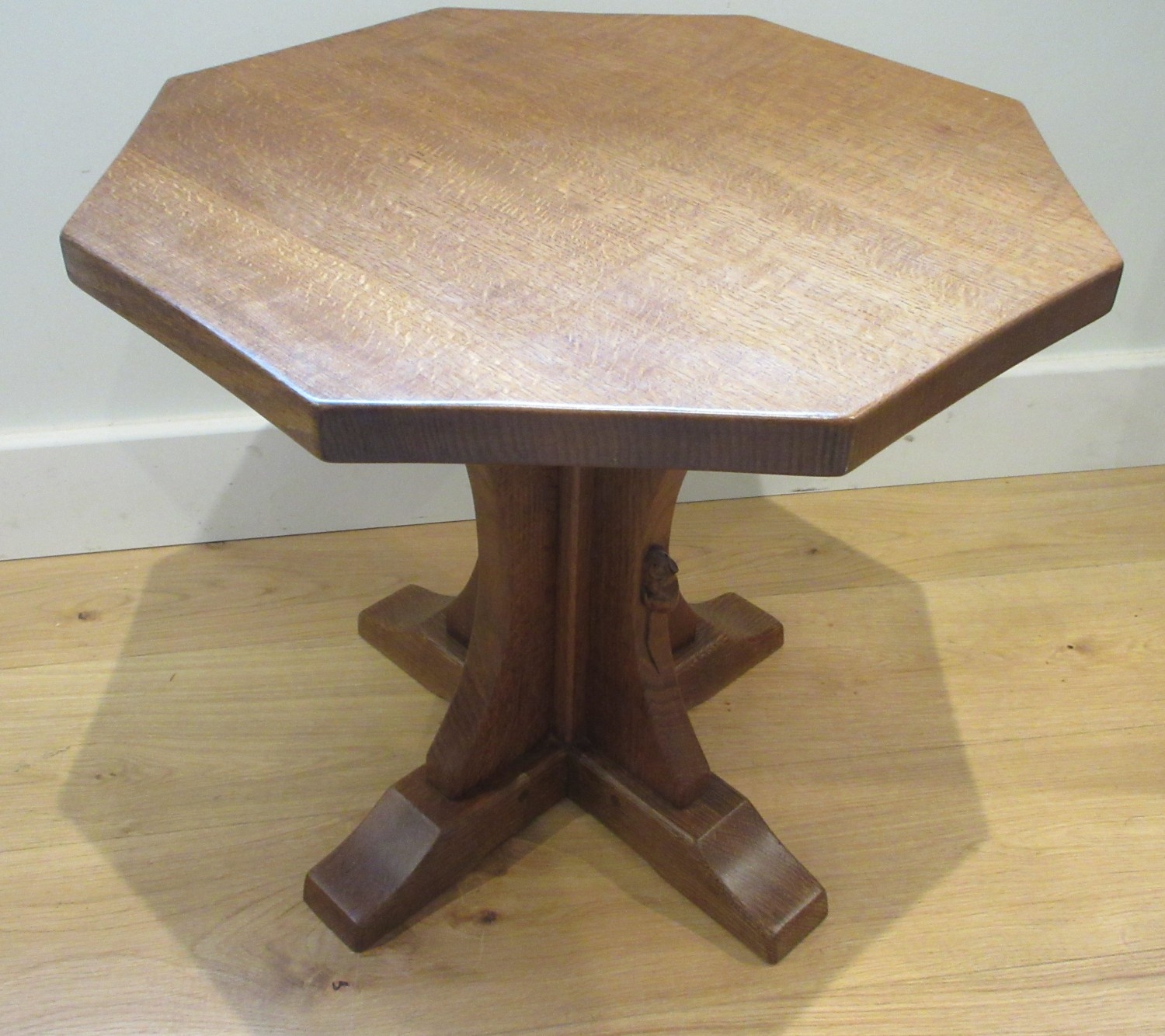 Robert Mouseman Thompson of Kilburn - an oak octagonal coffee table ...