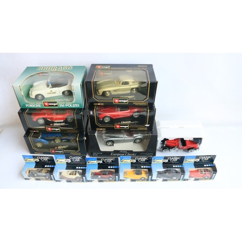 Collection of vintage themed diecast model cars from Burago, Ertl ...