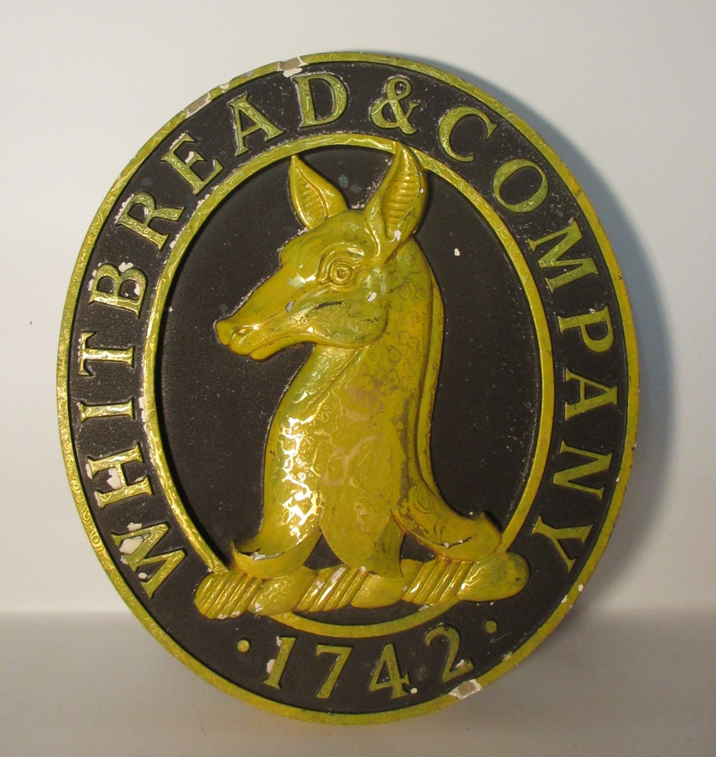 Whitbread and Company composite double-sided ovular sign, H45cm Bradley ...