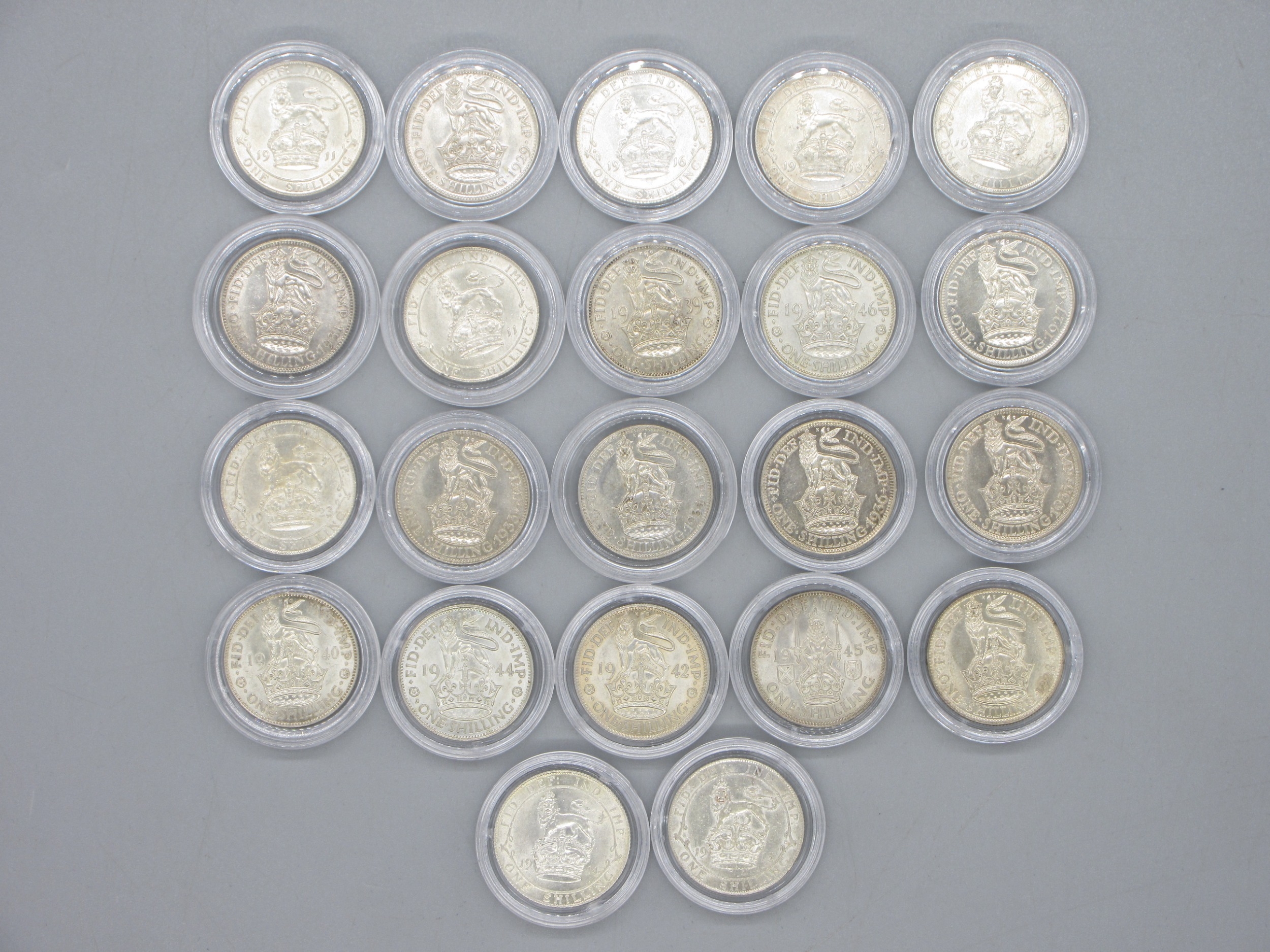 Collection of good quality of Pre-1947 Shillings (all encapsulated ...