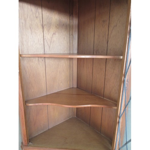 Yorkshire Oak corner cupboard, arcade cornice and lead glazed door ...