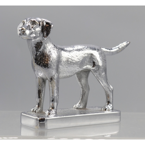 Louis Lejeune chromed metal standing Labrador car mascot, stamped on ...