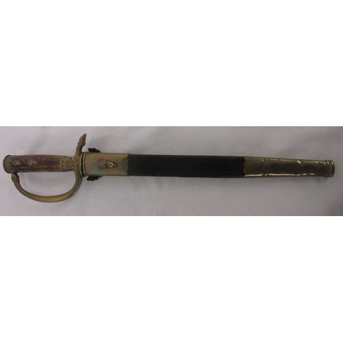 German hunting hanger with antler grip and acorn detailing, fluted ...