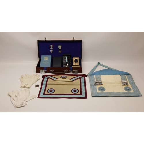 Collection of Freemasonry/Masonic interest and regalia including a push ...