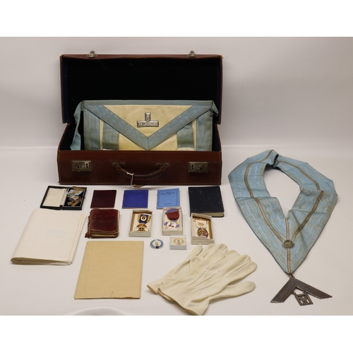 Collection of Freemasonry/Masonic regalia interest pieces including a ...