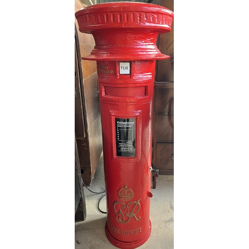 Cast iron Royal Mail reproduction free standing post box with internal ...