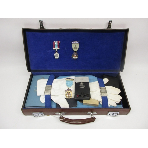 Collection of Freemasonry/Masonic interest and regalia including a push ...