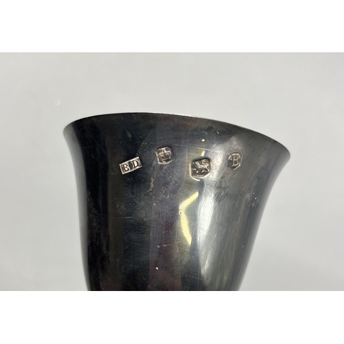 20th century silver goblet, stamped 'BD', Sheffield 1969, H14.5cm, 6 ...