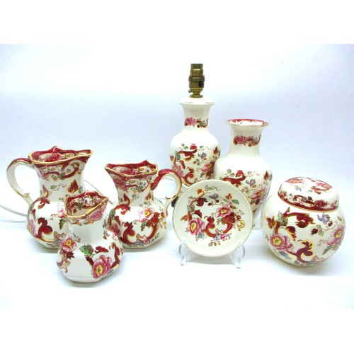 Mason's Ironstone collection in Mandalay Red comprising octagonal table ...