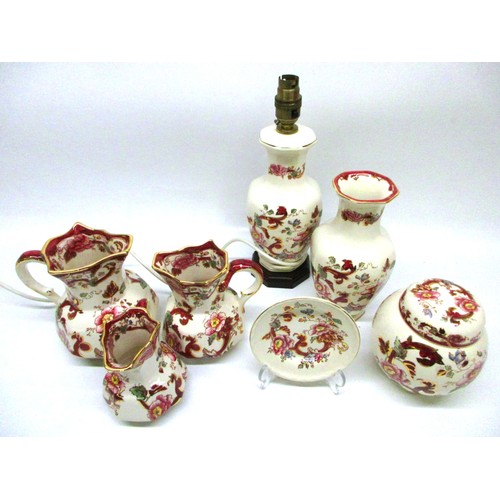 Mason's Ironstone collection in Mandalay Red comprising octagonal table ...