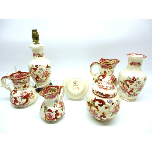 Mason's Ironstone collection in Mandalay Red comprising octagonal table ...