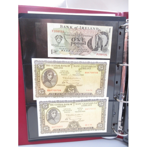 Folder cont. assorted collection of Irish and Northern Irish banknotes ...