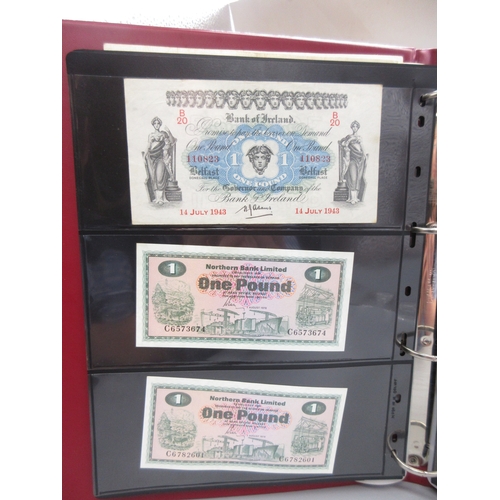 Folder cont. assorted collection of Irish and Northern Irish banknotes ...