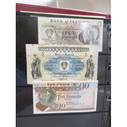 Folder cont. assorted collection of Irish and Northern Irish banknotes ...