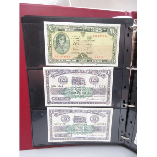 Folder cont. assorted collection of Irish and Northern Irish banknotes ...