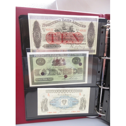 Folder cont. assorted collection of Irish and Northern Irish banknotes ...