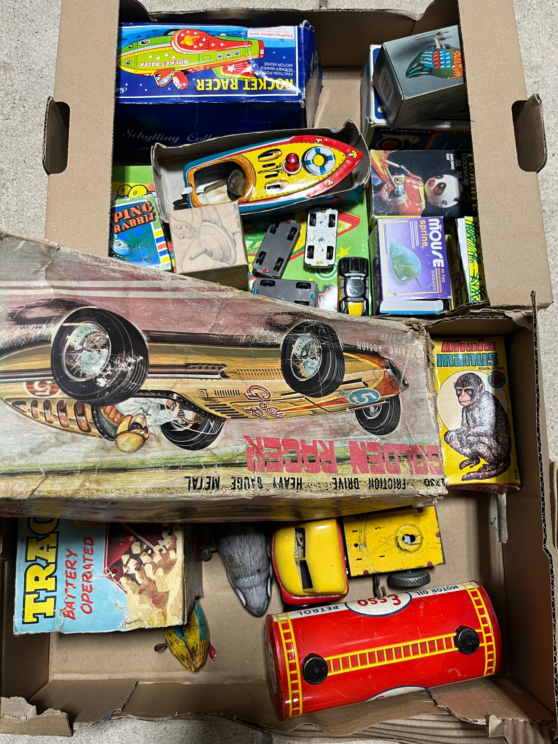 Collection of c1970s and later wind-up clockwork tinplate toys, incl ...