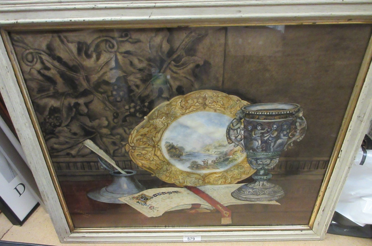 B. I. Ireland (British 20th century); Still Life study of a Faience ...