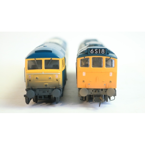 Two OO gauge BR blue small double arrow liveried diesel electric ...