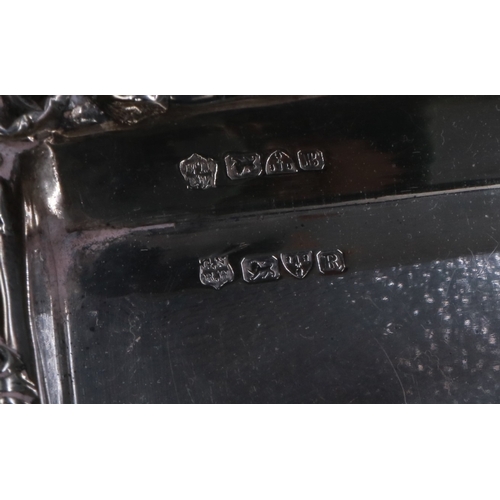 Rectangular silver tray with gadrooned and shell cast rim, George ...