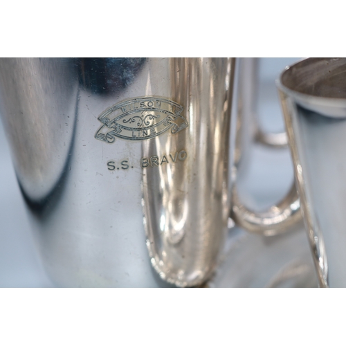 Collection of Wilson Line SS Bravo and SS Rollo EPNS ware, incl. coffee ...