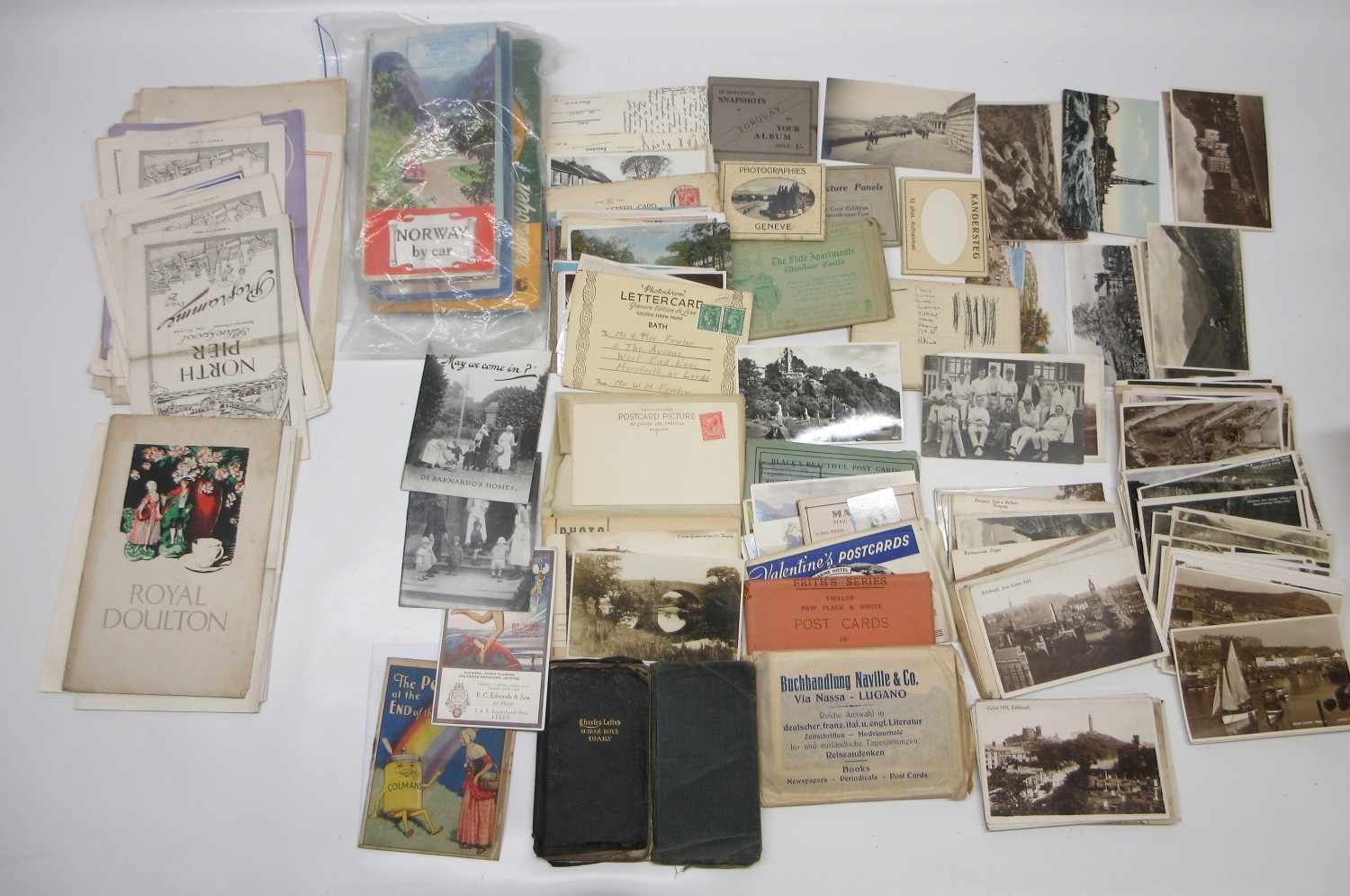Ephemera, incl. loose vintage postcards, largely photographs of town ...