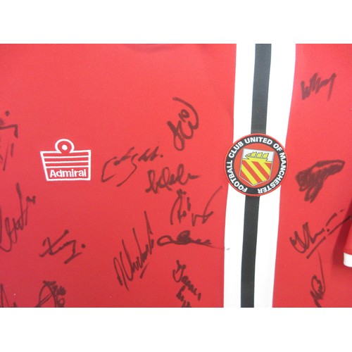 Framed Football Club United of Manchester signed Admiral shirt, size L ...