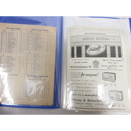 Three folders containing a large collection of vintage football ...