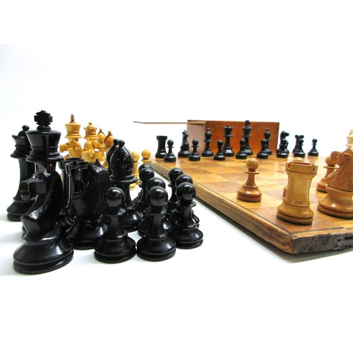 Collection of chess paraphernalia to inc. 20th Century stained ...
