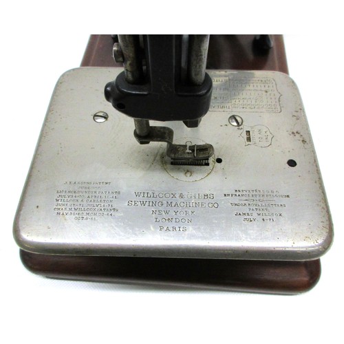 Early 20th Century Willcox & Gibbs hand crank operated, chain stitch ...