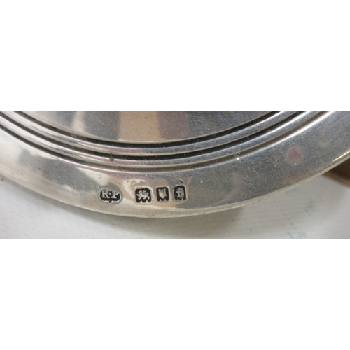 Geo.V hallmarked silver capstan inkwell, hinged top engraved A.E in ...