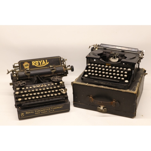 Two Royal typewriters; incl. early 20th Century Royal Standard No.5 ...