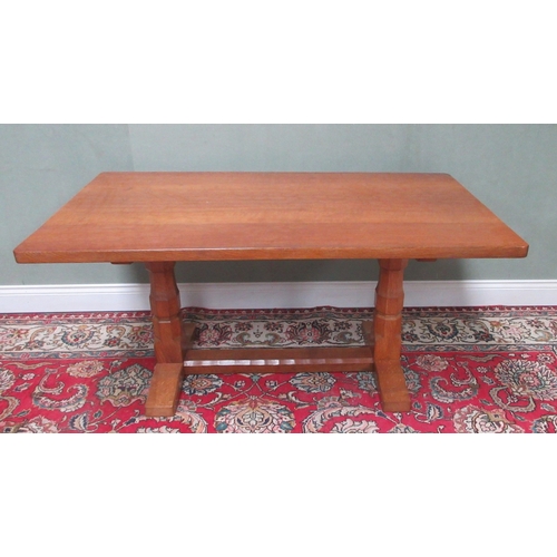 Robert Mouseman Thompson of Kilburn - an oak dining table, adzed ...