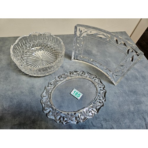 Glass photo frame Signed Waterford crystal tray Boxed Stuart crystal ...