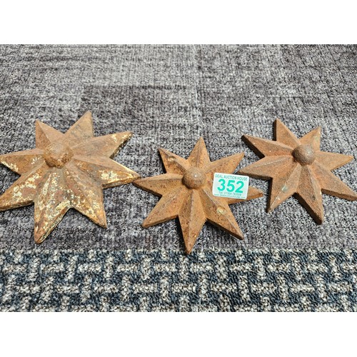 3 x Decorative cast iron stars Informed by vendor they where removed ...