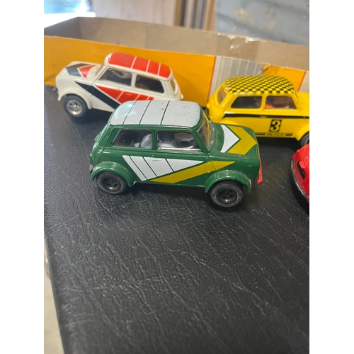 4 x Mini Scalextric cars