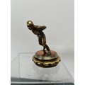 Rare ice skater car mascot on its original brass radiator cap. Signed ...