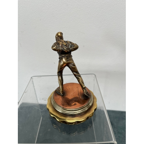 Rare ice skater car mascot on its original brass radiator cap. Signed ...