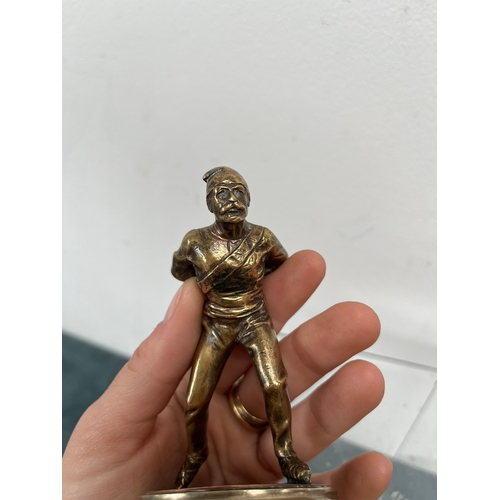 Rare ice skater car mascot on its original brass radiator cap. Signed ...
