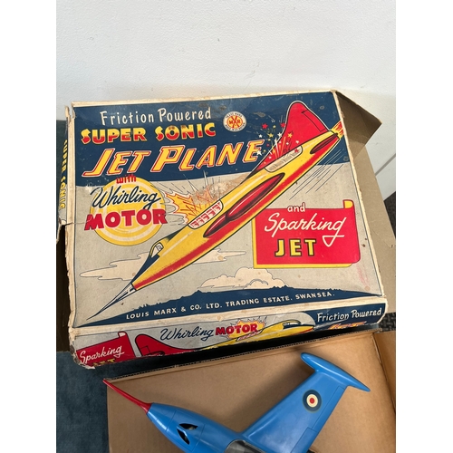 Louis Marx friction powered super sonic jet plane